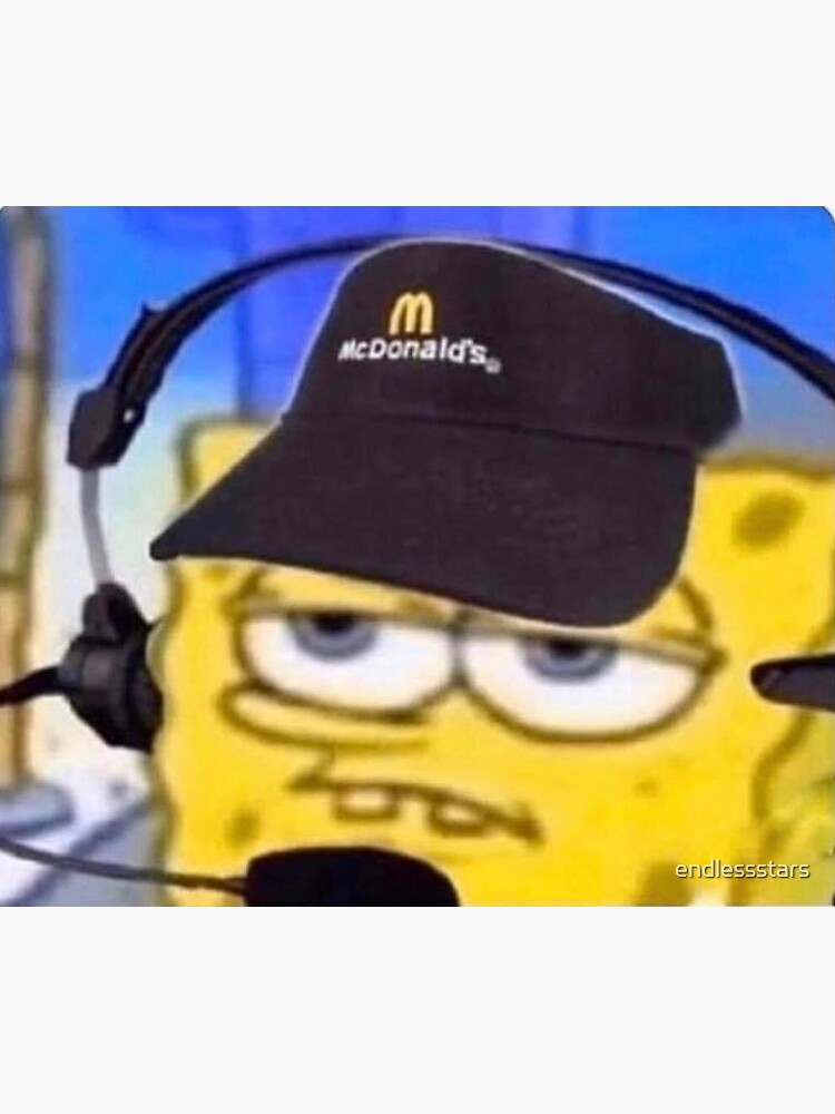 "SpongeBob McDonald’s Meme" Sticker for Sale by endlessstars | Redbubble