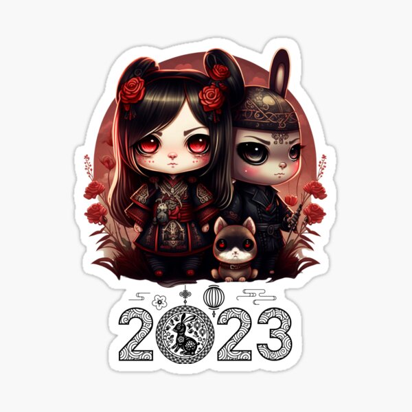 "Chinese New Year Rabbit Chibi Cute" Sticker for Sale by Bits-X-Pieces ...