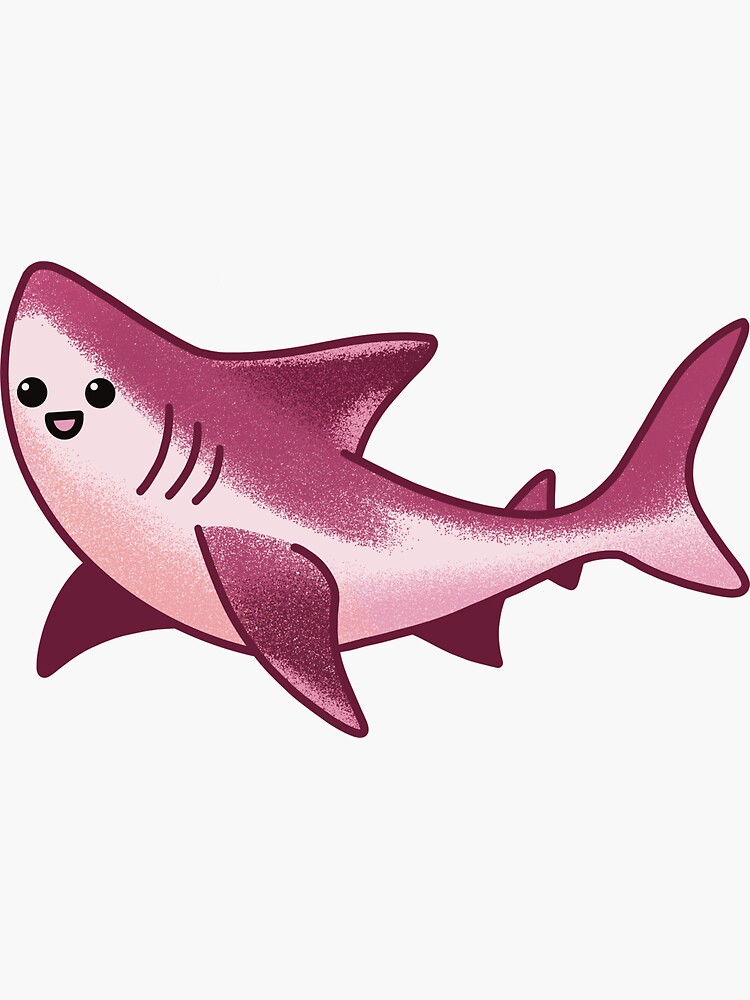 "Cute Pink Shark" Sticker for Sale by Peev3sy | Redbubble