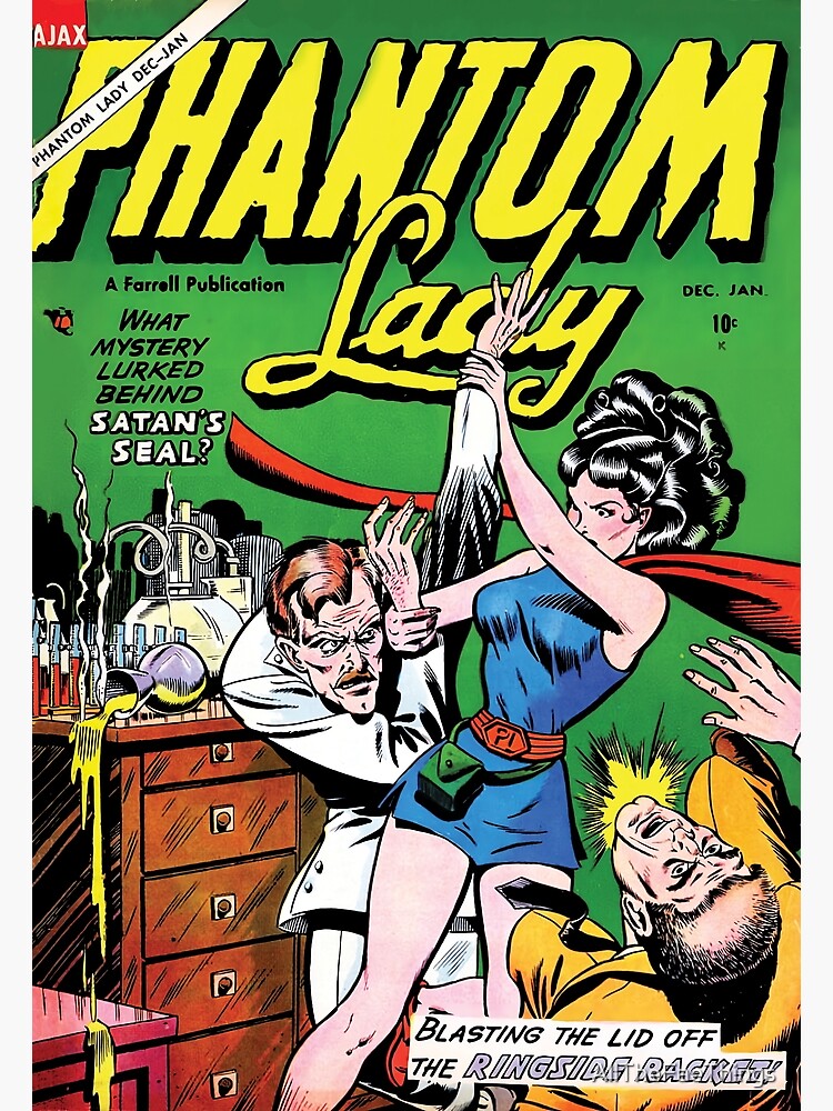 "Phantom Lady Vol.01 1950's Superhero Comic Cover" Poster for Sale by AllTheFaeThings | Redbubble