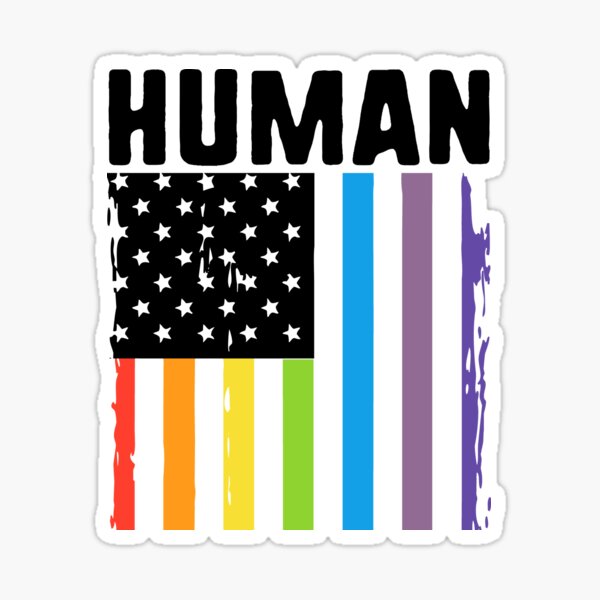"Gay Pride Flag Human LGBTQ American Flag" Sticker for Sale by ...