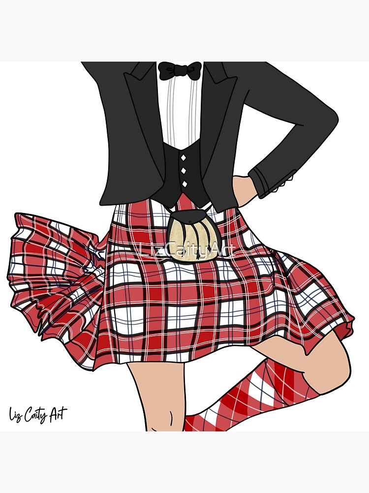 "Male Highland Dancer, Red Kilt" Sticker for Sale by LizCaityArt ...