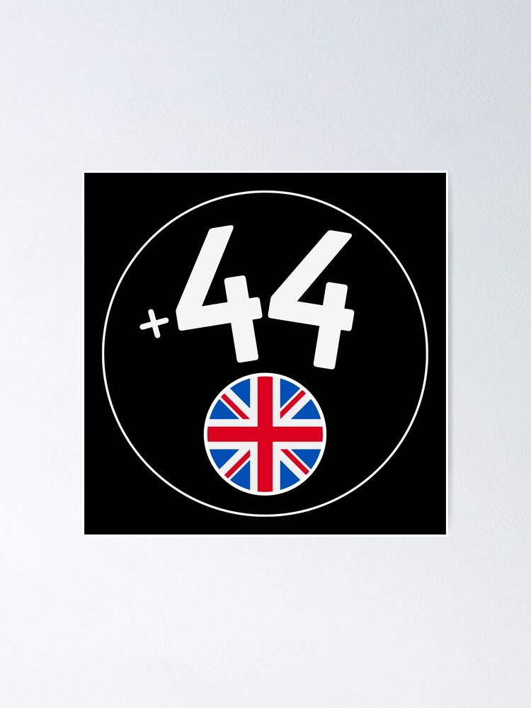 "UNITED KINGDOM UK Country code +44 logo" Poster for Sale by ...