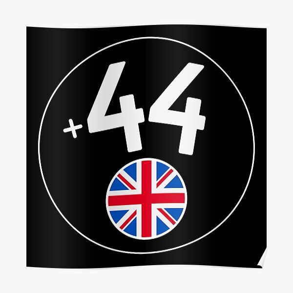 "UNITED KINGDOM UK Country code +44 logo" Poster for Sale by ...