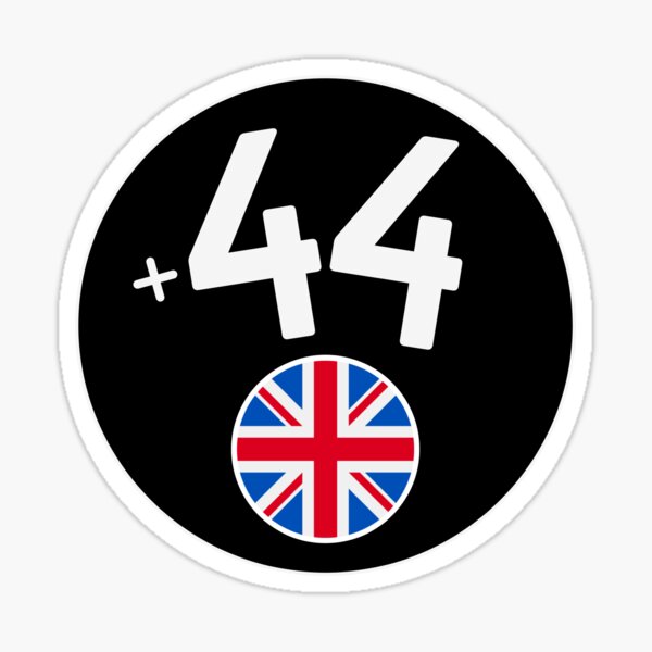 "UNITED KINGDOM UK Country code +44 logo" Sticker for Sale by ...