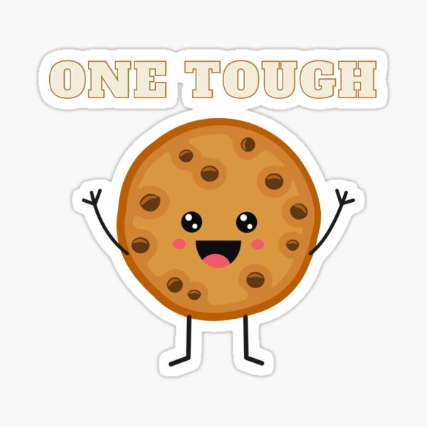 "One Tough Cookie - Cute Kawaii Chocolate Chip Cookie" Sticker for Sale ...