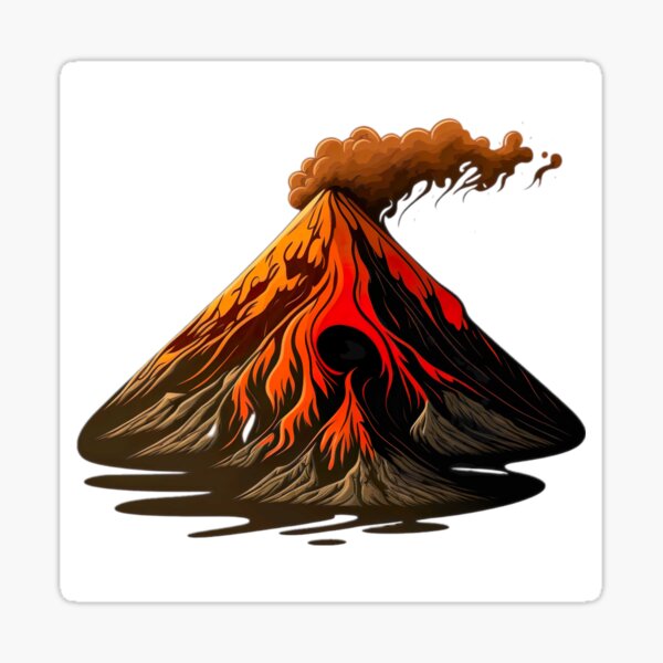 "Volcano 4" Sticker for Sale by HereisSomeArt1 | Redbubble