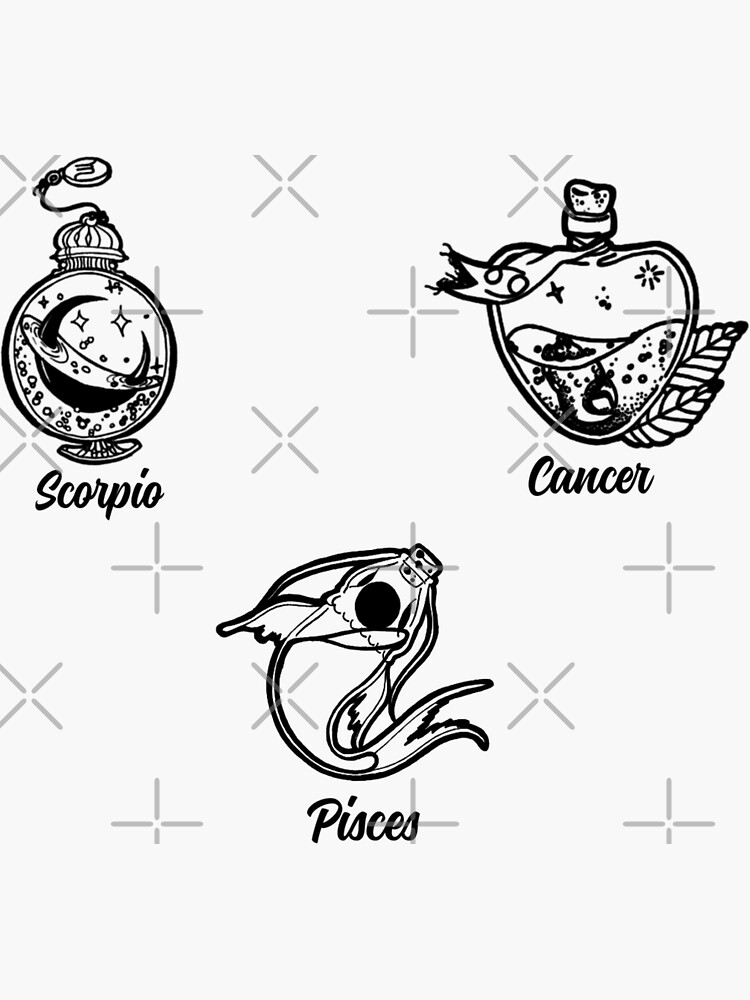 "Water Sign Sticker Pack" Sticker for Sale by GothicaApothica | Redbubble