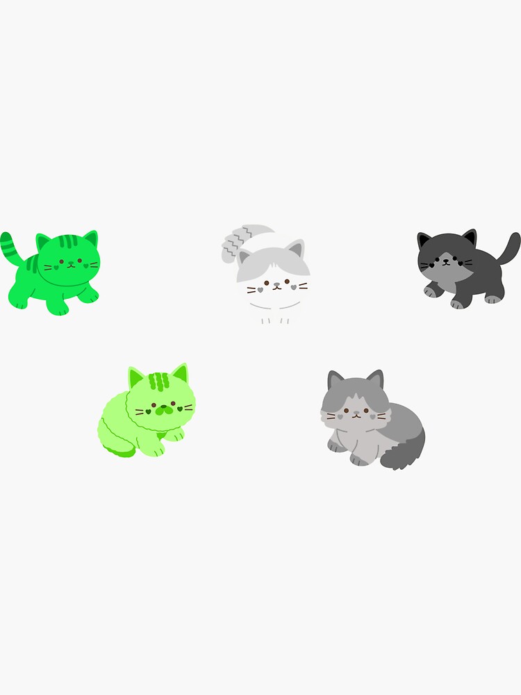 "Cute LGBTQ Aromantic Pride Cats" Sticker for Sale by DetectiveDog ...