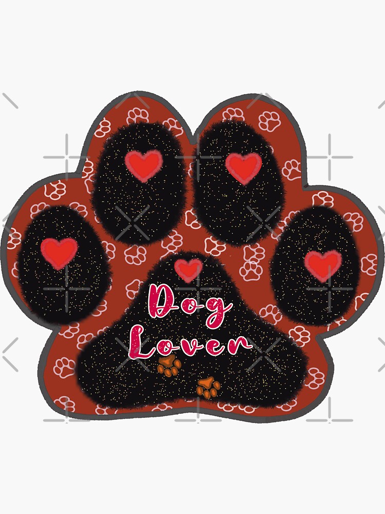 "Dog Paw Print - Dog Lover -Red shade" Sticker for Sale by ShreecreatE ...