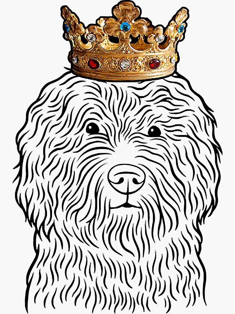 "Barbet Dog King Queen Wearing Crown" Sticker for Sale by NangXianmai ...