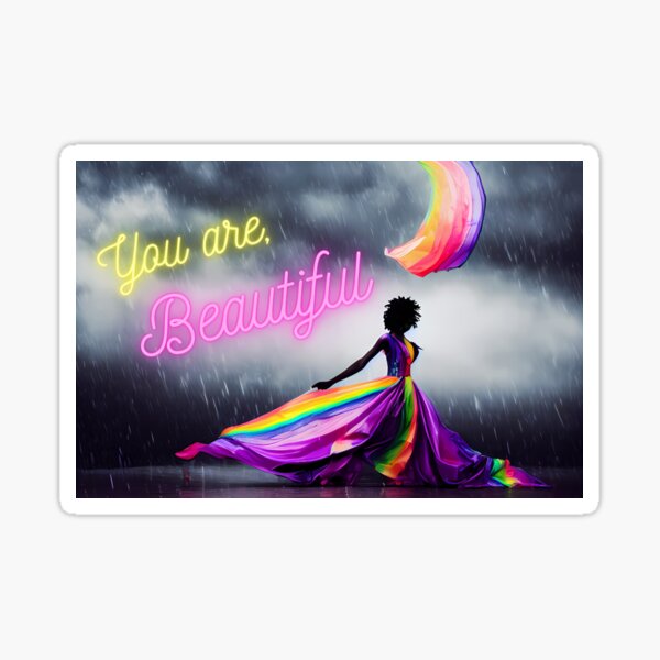 "You Are a Beautiful Rainbow! " Sticker for Sale by Paint-of-Heart ...