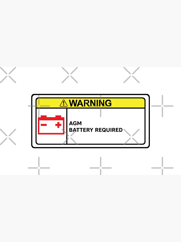 "AGM BATTERY REQUIRED WARNING UNDER HOOD STICKER" Sticker for Sale by ...