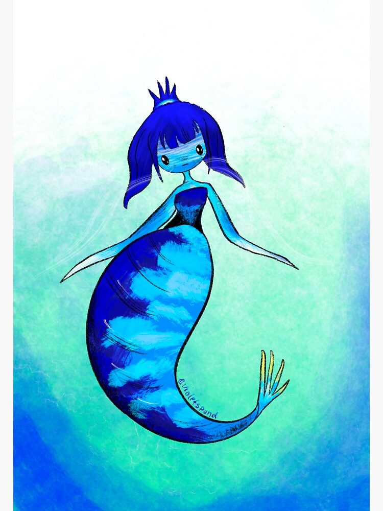 "Blue Shrimp Mermaid" Sticker for Sale by violetspond | Redbubble