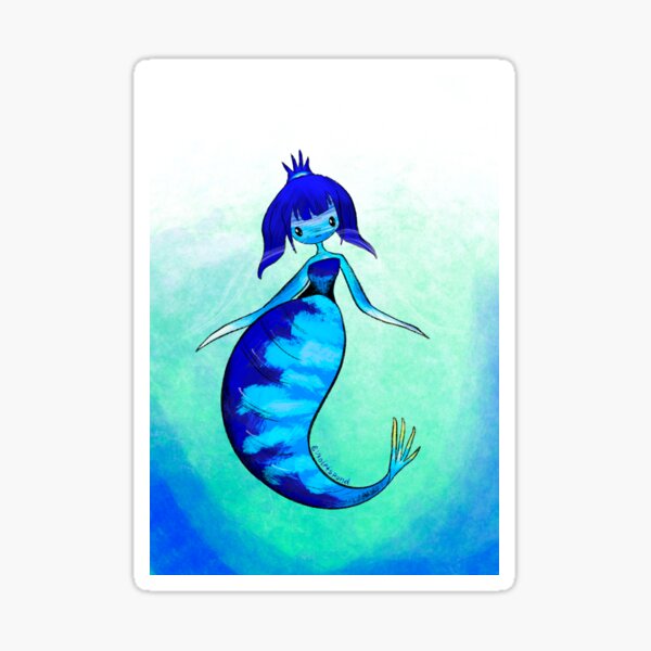 "Blue Shrimp Mermaid" Sticker for Sale by violetspond | Redbubble