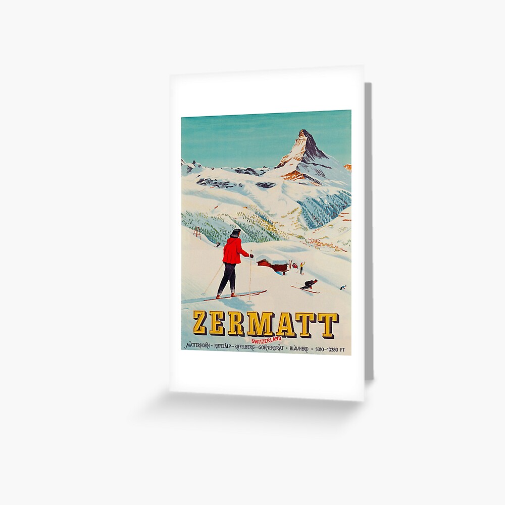 "Zermatt, Switzerland Vintage Ski Travel Poster" Poster for Sale by ...