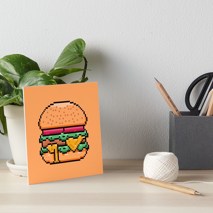 "Cheeseburger Pixel Art" Art Board Print for Sale by subratacreative ...