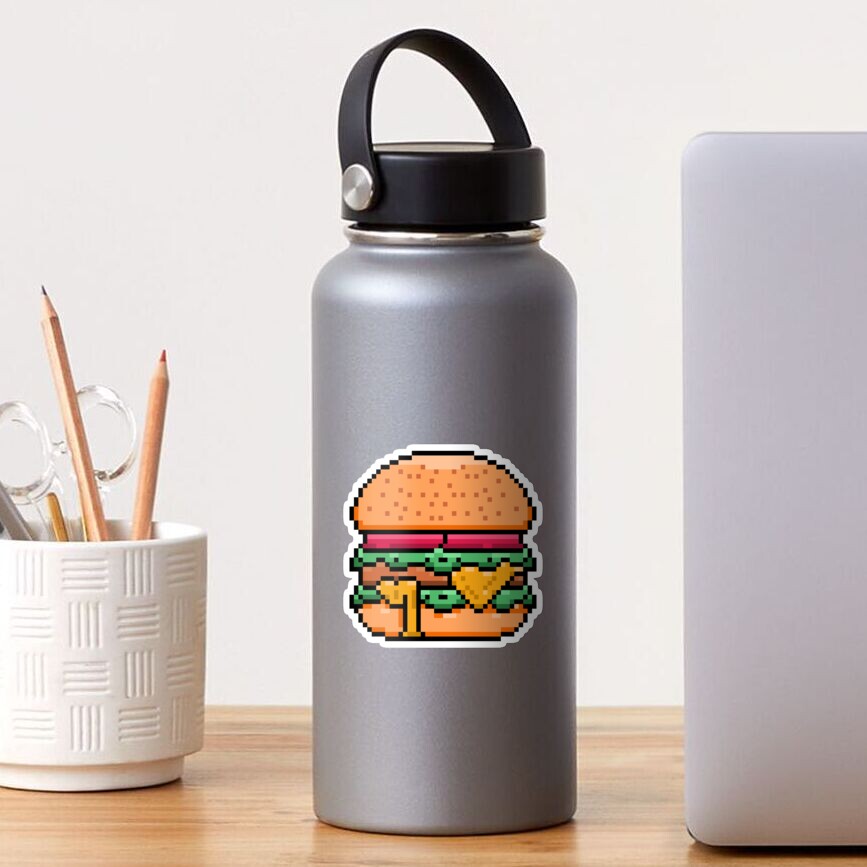 Cheeseburger Pixel Art Sticker For Sale By Subratacreative Redbubble