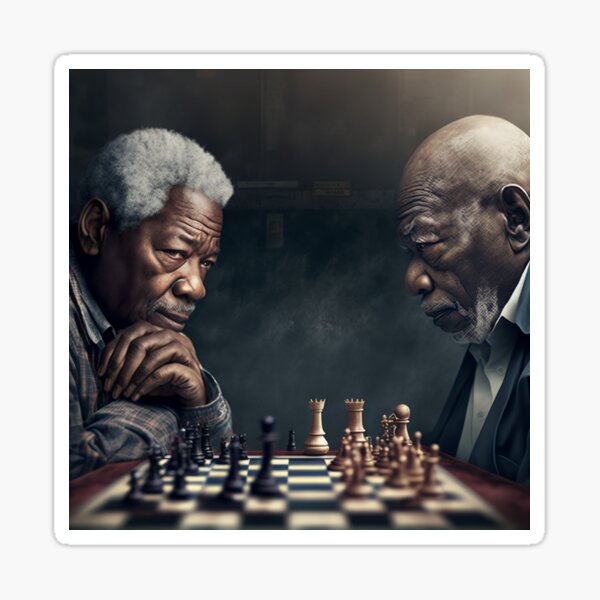 "Martin luther king jr playing chess versus morgan freeman" Sticker for ...
