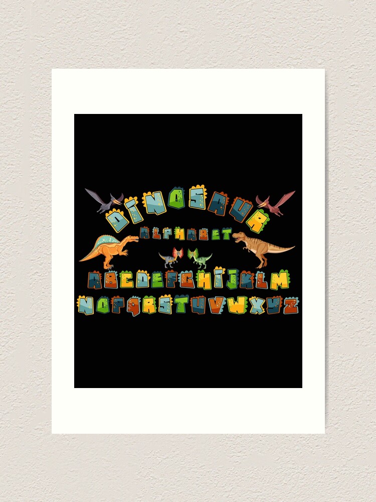 "Types Of Dinosaurs Alphabet A Z Abc Dino Identification" Art Print for ...