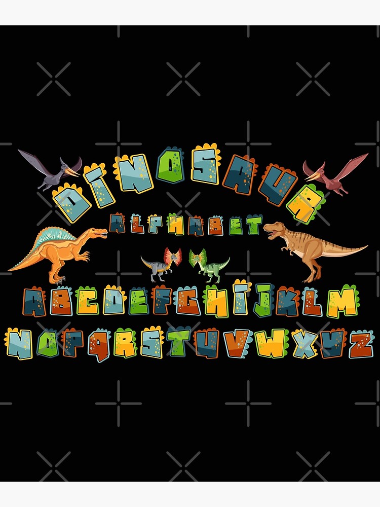 "Types Of Dinosaurs Alphabet A Z Abc Dino Identification" Art Print for ...