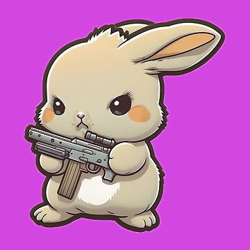 "Cute Bunny Assassin" Sticker for Sale by ShrimpSticks | Redbubble