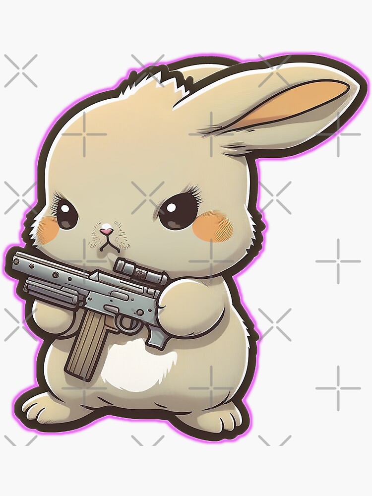 "Cute Bunny Assassin" Sticker for Sale by ShrimpSticks | Redbubble