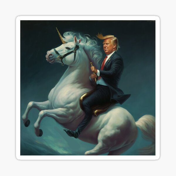 "Donald trump riding horse funny meme" Sticker for Sale by ...