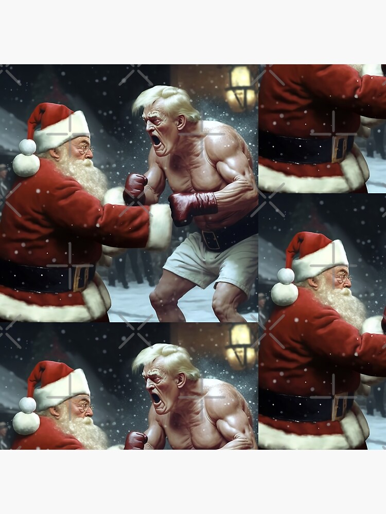 "Donald trump boxing with santa clauss funny meme" Art Board Print for ...