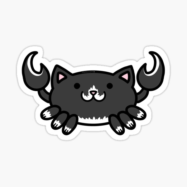 "Cute Tuxedo MerMeow "Crabby Cat" Sticker" Sticker for Sale by ...