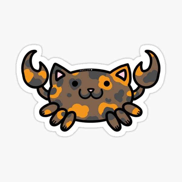 "Cute Tortie MerMeow "Crabby Cat" Sticker" Sticker for Sale by ...