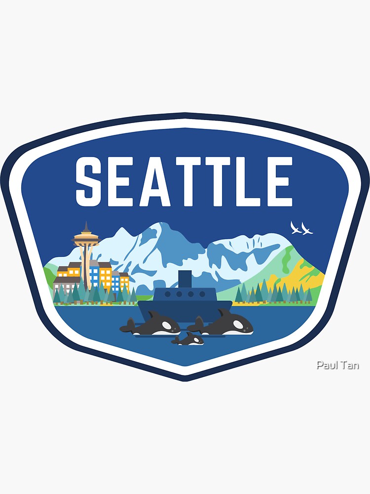 "SEATTLE " Sticker for Sale by itspaultan | Redbubble