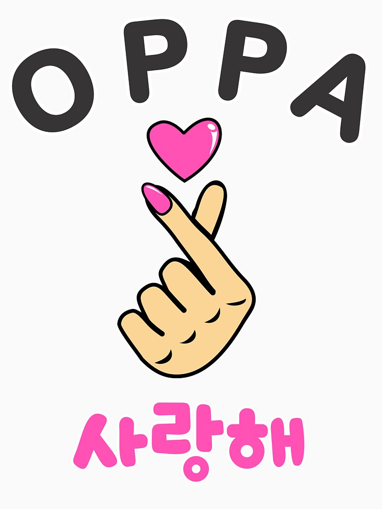 "I Love You Oppa Heart Sign " T-shirt for Sale by mistergoodiez ...