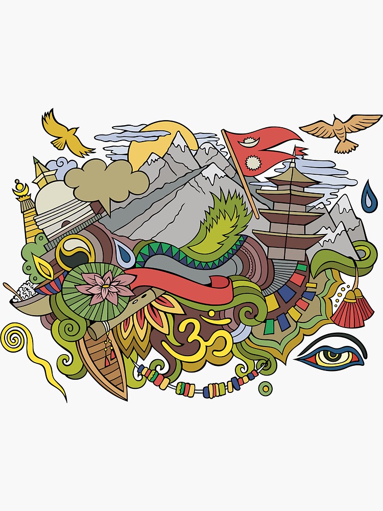 "Nepal" Sticker for Sale by emmavdh | Redbubble