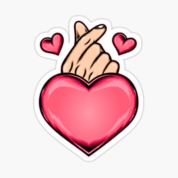 "Heart finger sign" Sticker for Sale by WODEXZ | Redbubble