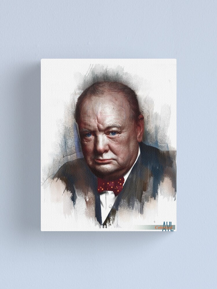"Winston Churchill, colorized from a photo by Yousuf Karsh 1941" Canvas ...