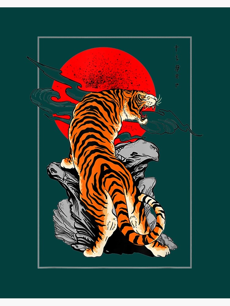 "Red Rising Sun Flag Japan Style Tokyo Asia Japanese Tiger " Art Board ...