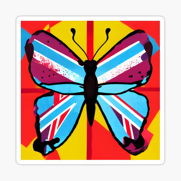 "Union Jack Butterfly AI Art" Sticker for Sale by Artiface | Redbubble