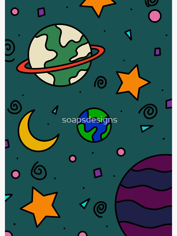 "Funky Space Design" Sticker for Sale by soapsdesigns | Redbubble