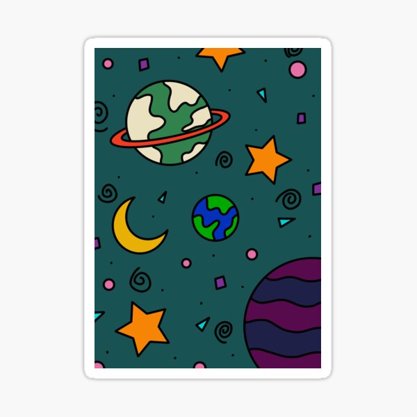 "Funky Space Design" Sticker for Sale by soapsdesigns | Redbubble