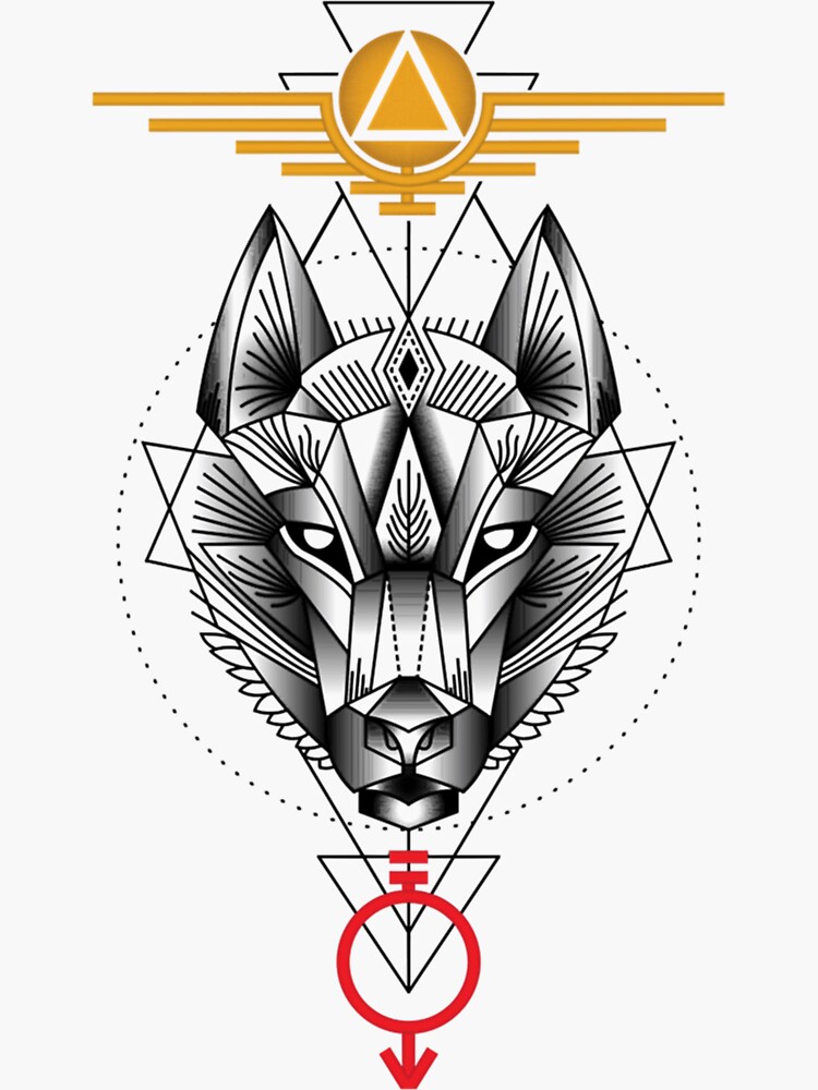 "Geometric howler color " Sticker for Sale by LiteraryLeoCoz | Redbubble
