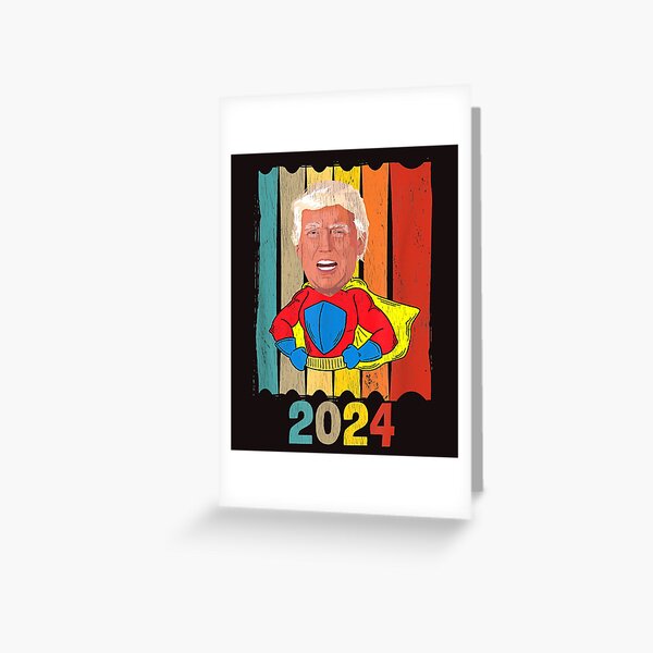 "Retro Trump 2024 Digital Trading Card Costume " Greeting Card for Sale ...