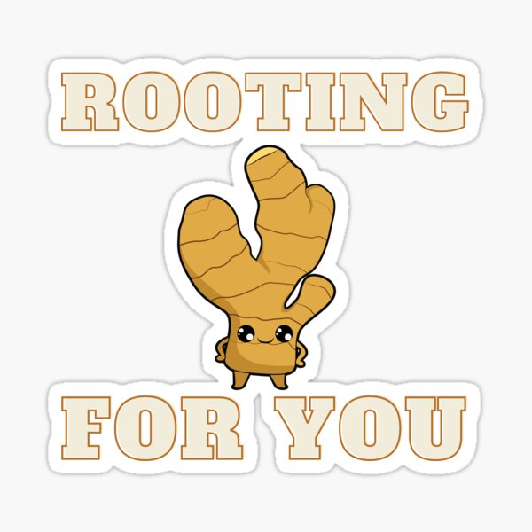"Ginger Root - Rooting For You Cute Kawaii Plant" Sticker for Sale by ...