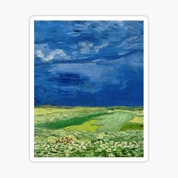 "Vincent van Gogh Wheatfield Under Thunderclouds" Sticker for Sale by ...