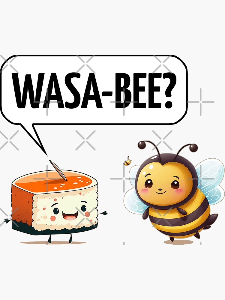 "Wasa-bee?" Sticker for Sale by aifuntime | Redbubble