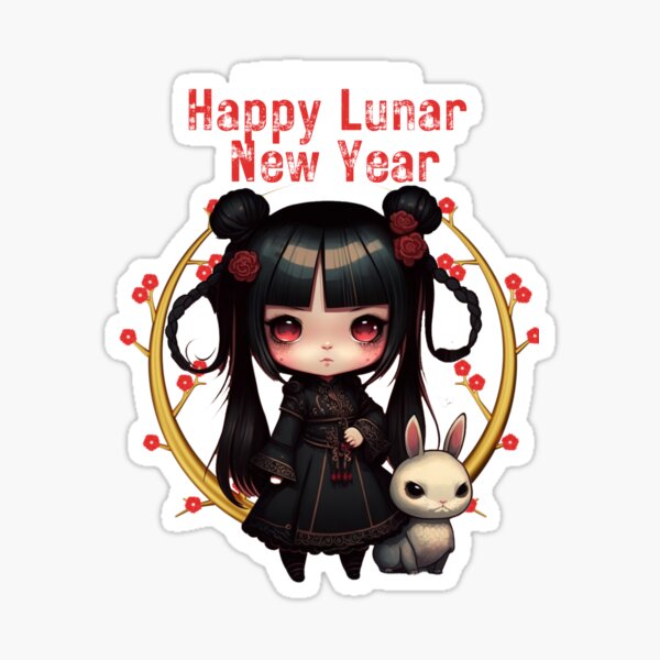 "Chinese New Year Rabbit Chibi Lunar" Sticker for Sale by Bits-X-Pieces ...