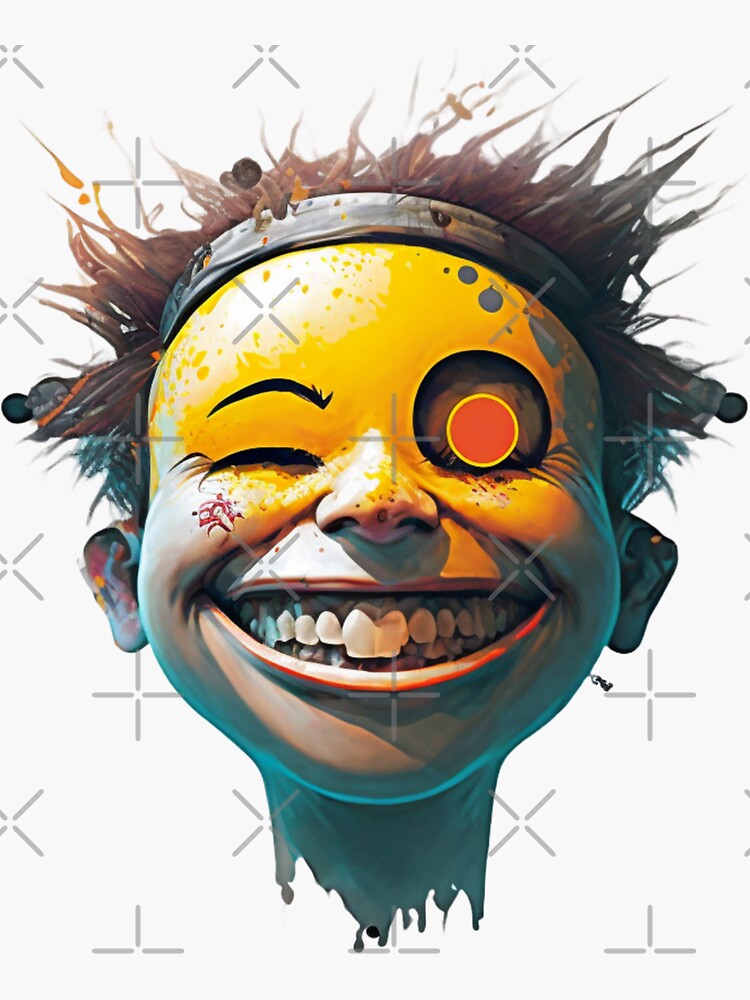 Happy Smiley Face Sticker For Sale By Bnz3 Redbubble