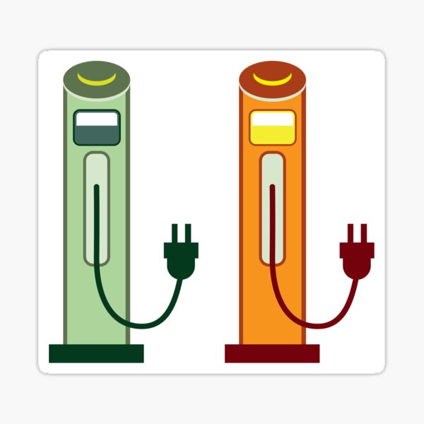 "Electric gas station" Sticker by vectorworks51 | Redbubble