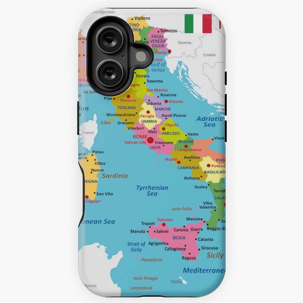 "Italy map with regions and main cities" Sticker for Sale by alijun ...