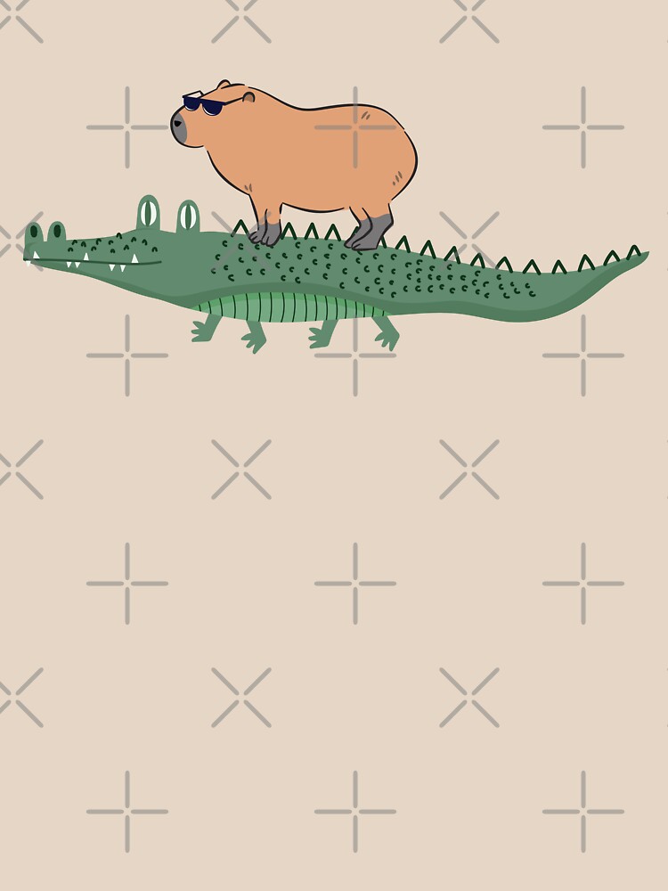 "Capybara riding on a crocodile - jungle background" Essential T-Shirt ...